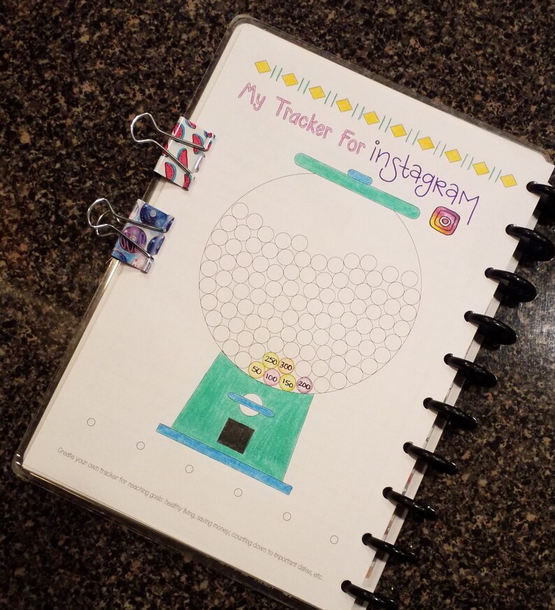 Bubble Gum Machine Blank Habit Tracker | Downloadable Planner Insert ...