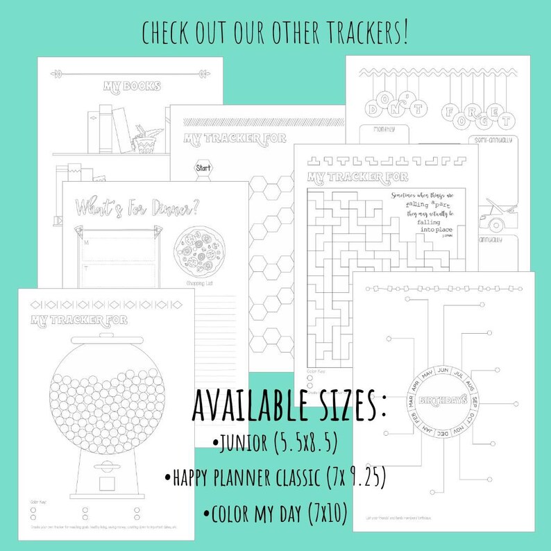 Tetris Blank Habit Tracker | Downloadable Planner Insert | Printable ...