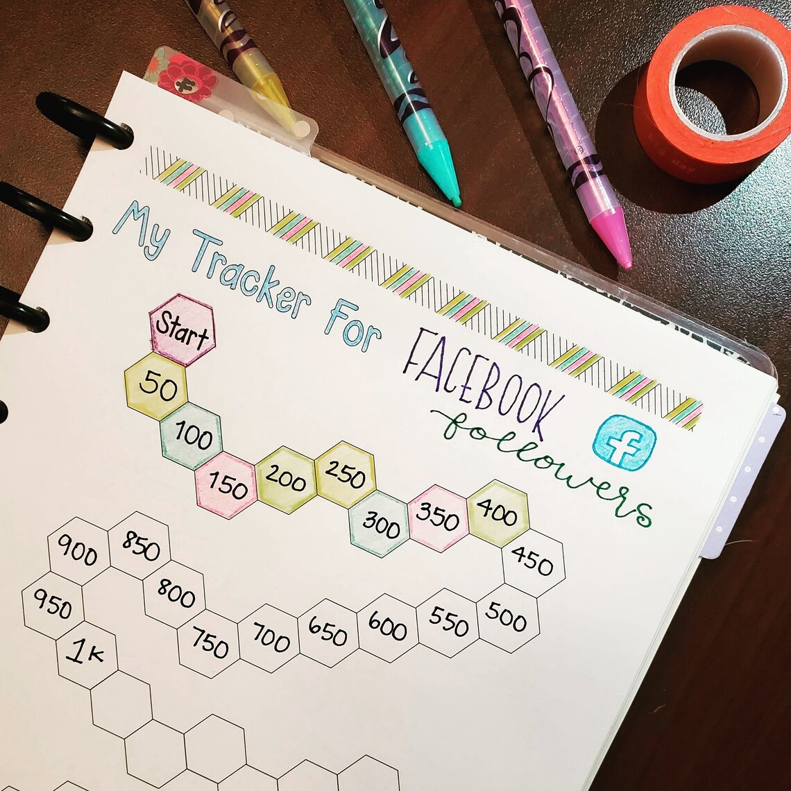 Hexagon Habit Tracker Downloadable Planner Insert Printable Planner ...