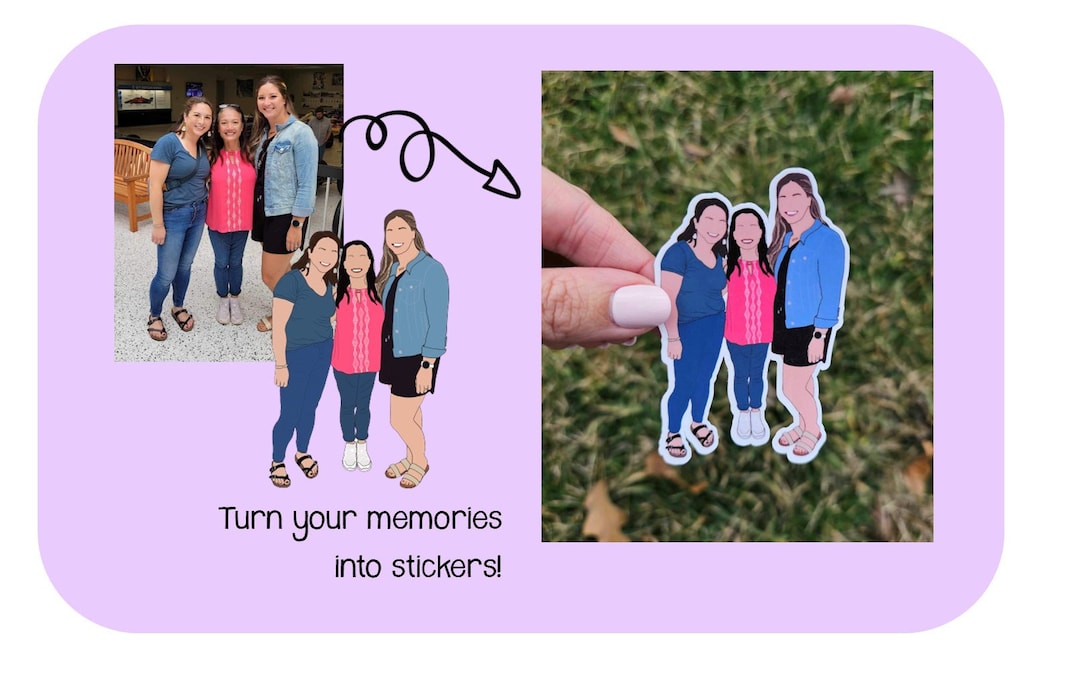 Custom Photo Stickers, Personalized Stickers, Minimalist Photo Sticker ...