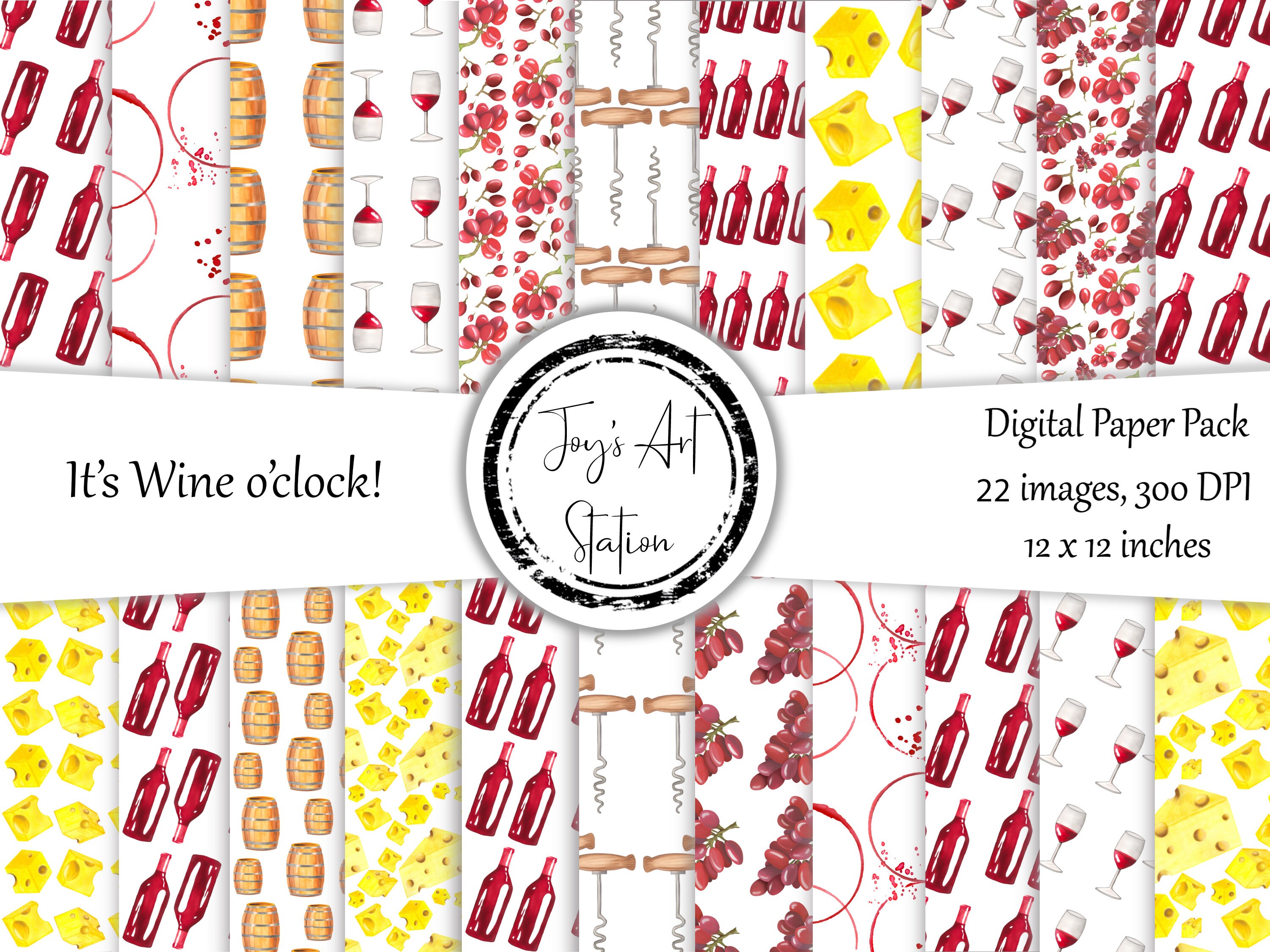 Red Wine Seamless Digital Paper Pack Watercolor Emmental - Etsy