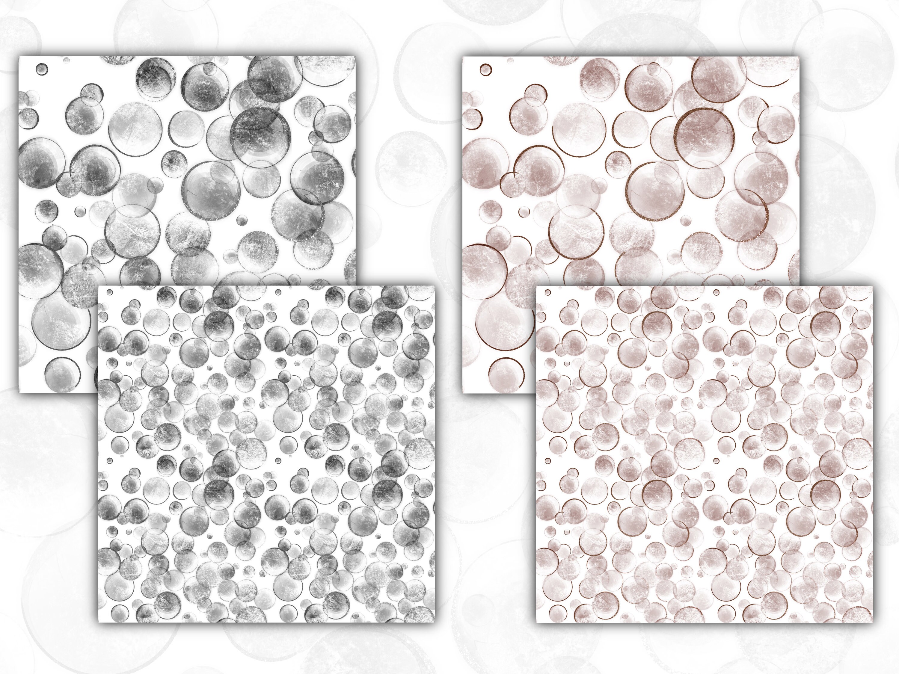 Water Bubbles Digital Paper Pack, Soap Bubbles Seamless Pattern ...