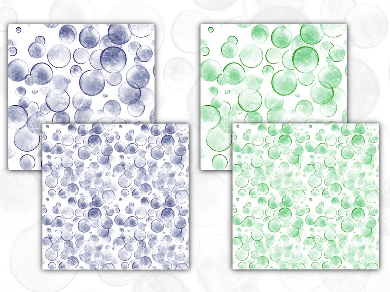 Water Bubbles Digital Paper Pack, Soap Bubbles Seamless Pattern ...