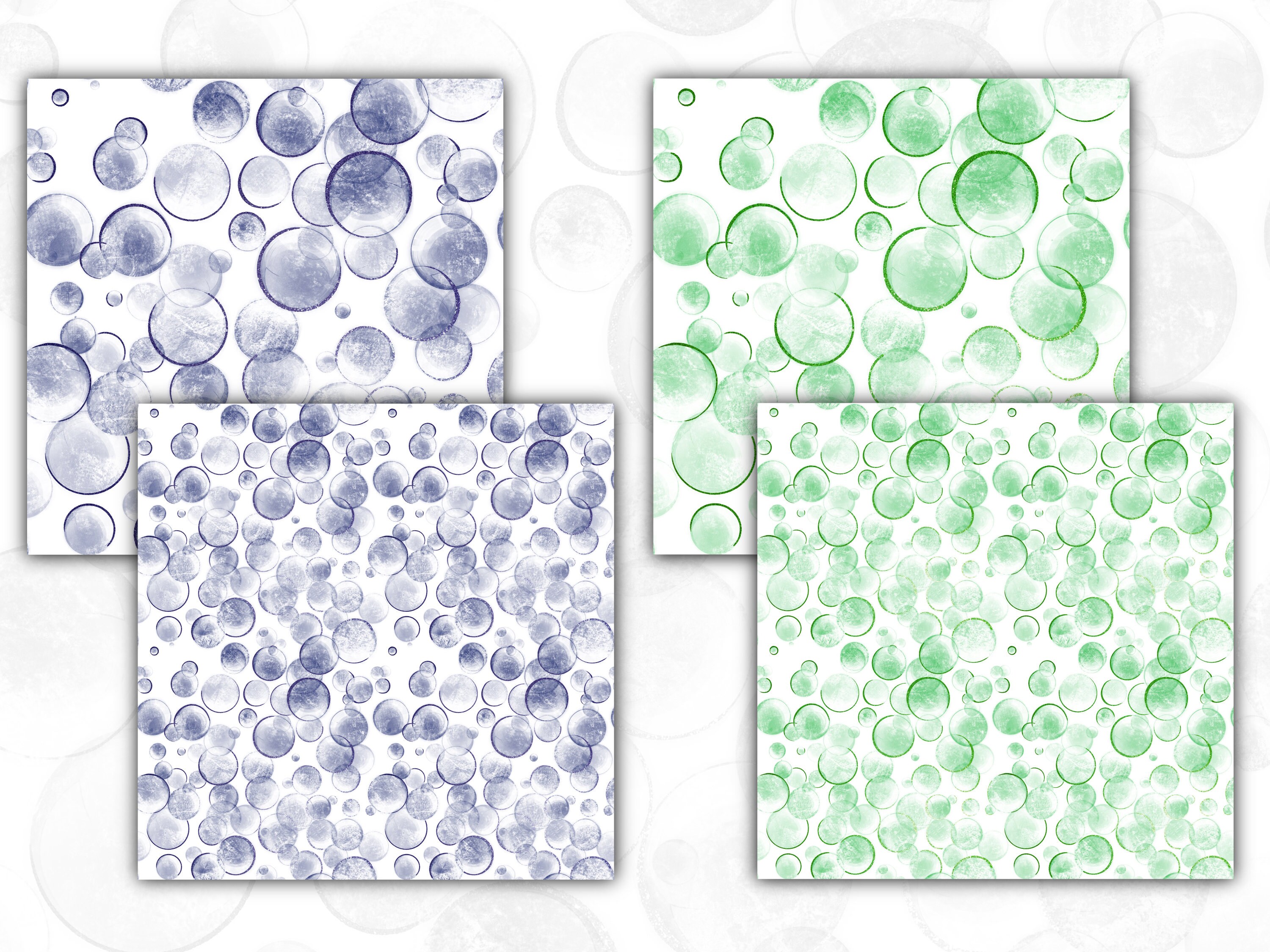 Water Bubbles Digital Paper Pack, Soap Bubbles Seamless Pattern ...