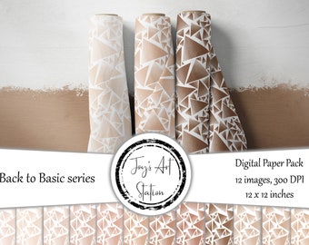 Seamless Neutral Digital Paper Pack Neutral Flowers and - Etsy Canada