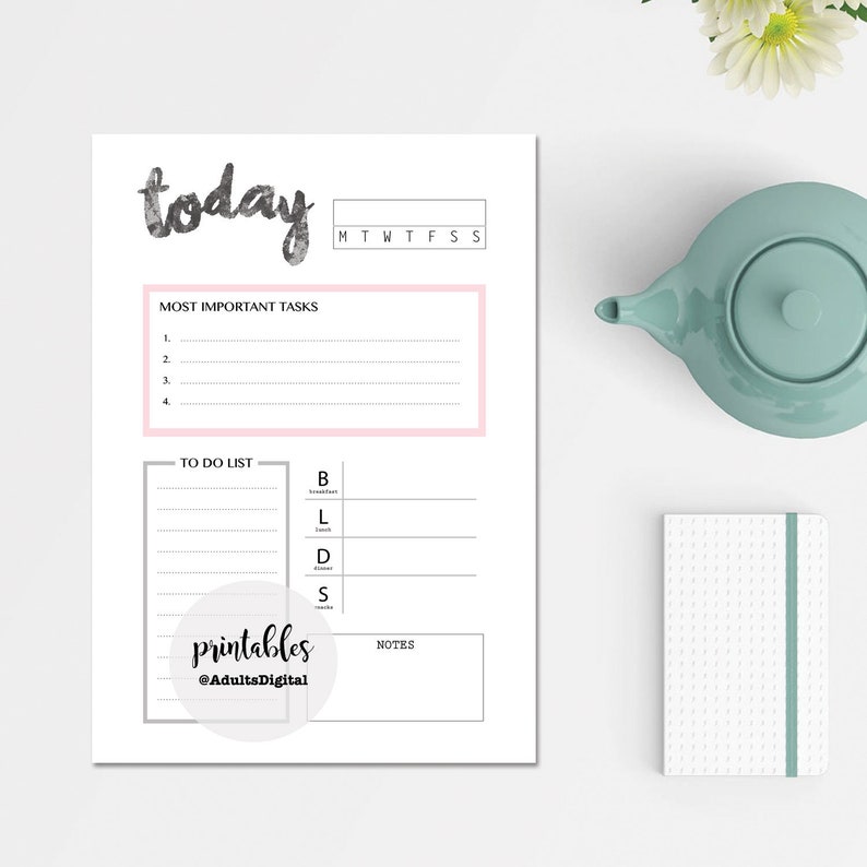 Simple Daily Planner Printable Day Organizer A5 Daily - Etsy