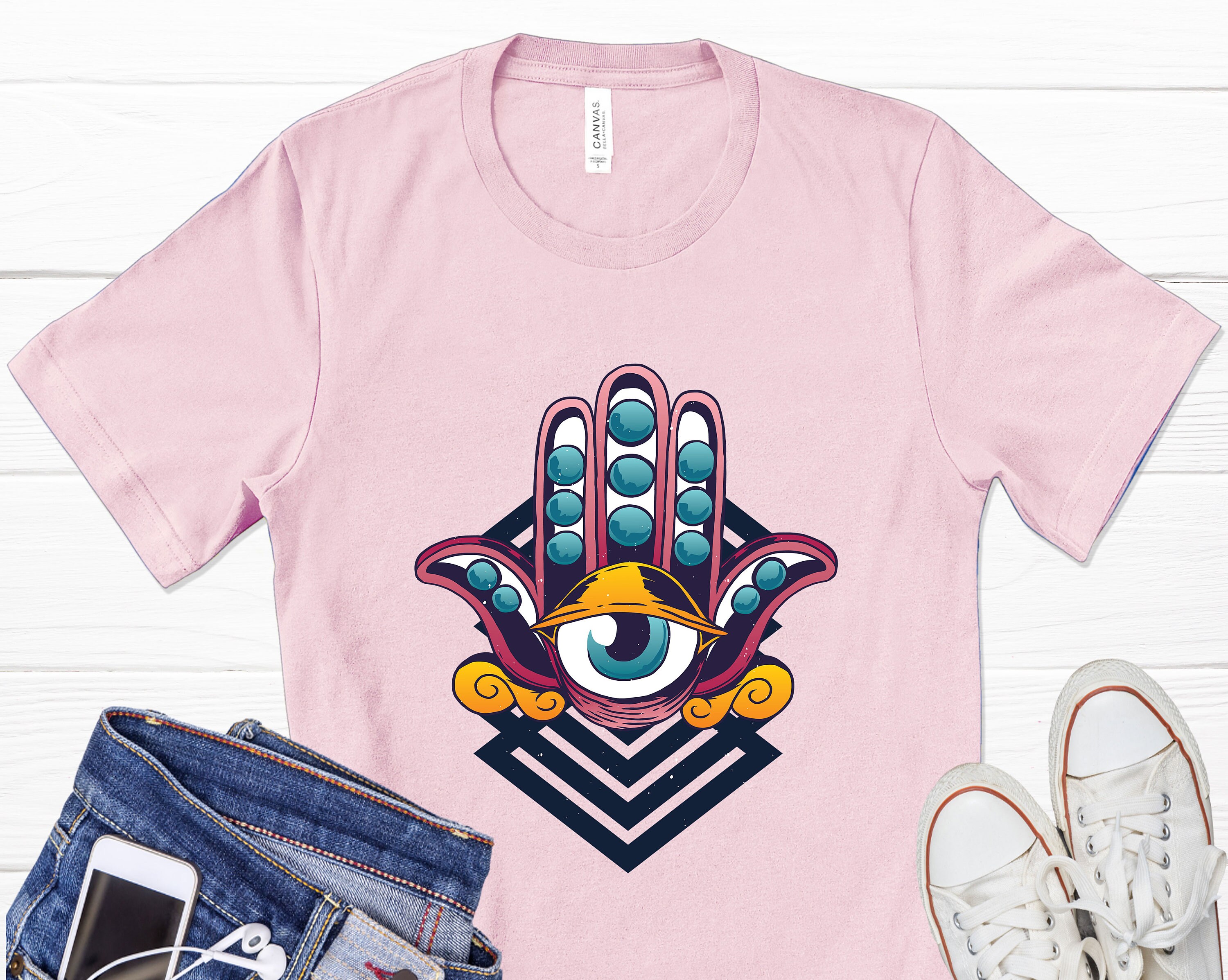 Third Eye T-shirt Hand Art Eye Print All Seeing Eye Evil - Etsy
