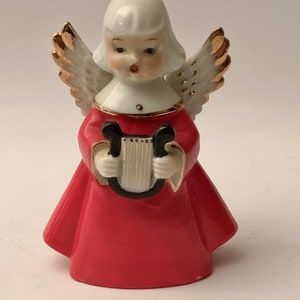 Vintage Handpainted Christmas Angel Figurines Playing Musical ...