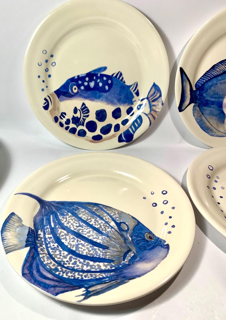 Pier 1 Melamine Dinnerware Set: Beach House Fish Design, 12-piece - Etsy