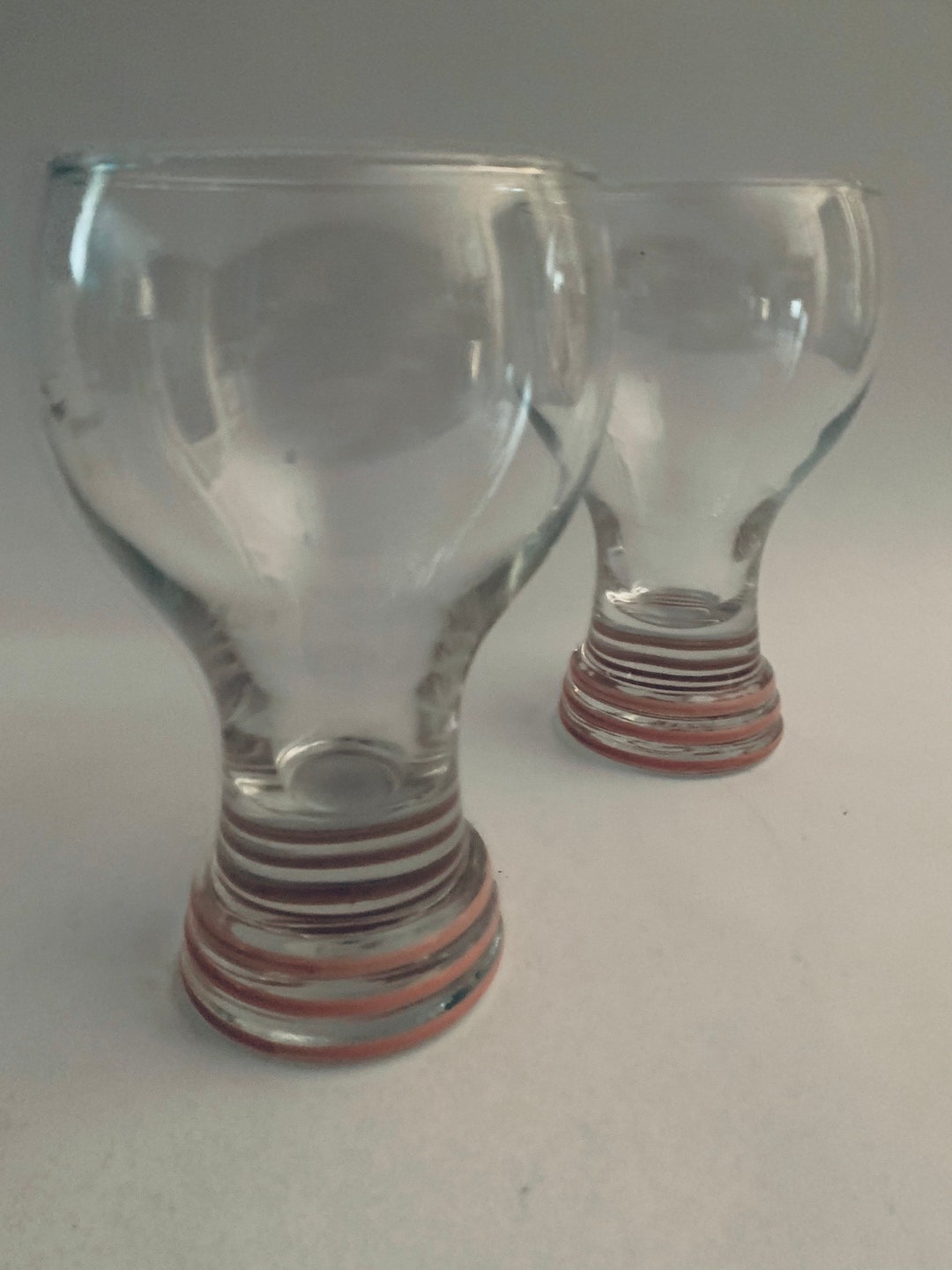 Vintage FIESTA (fiestaware) Glass Water Glasses, Goblets Three Bands ...