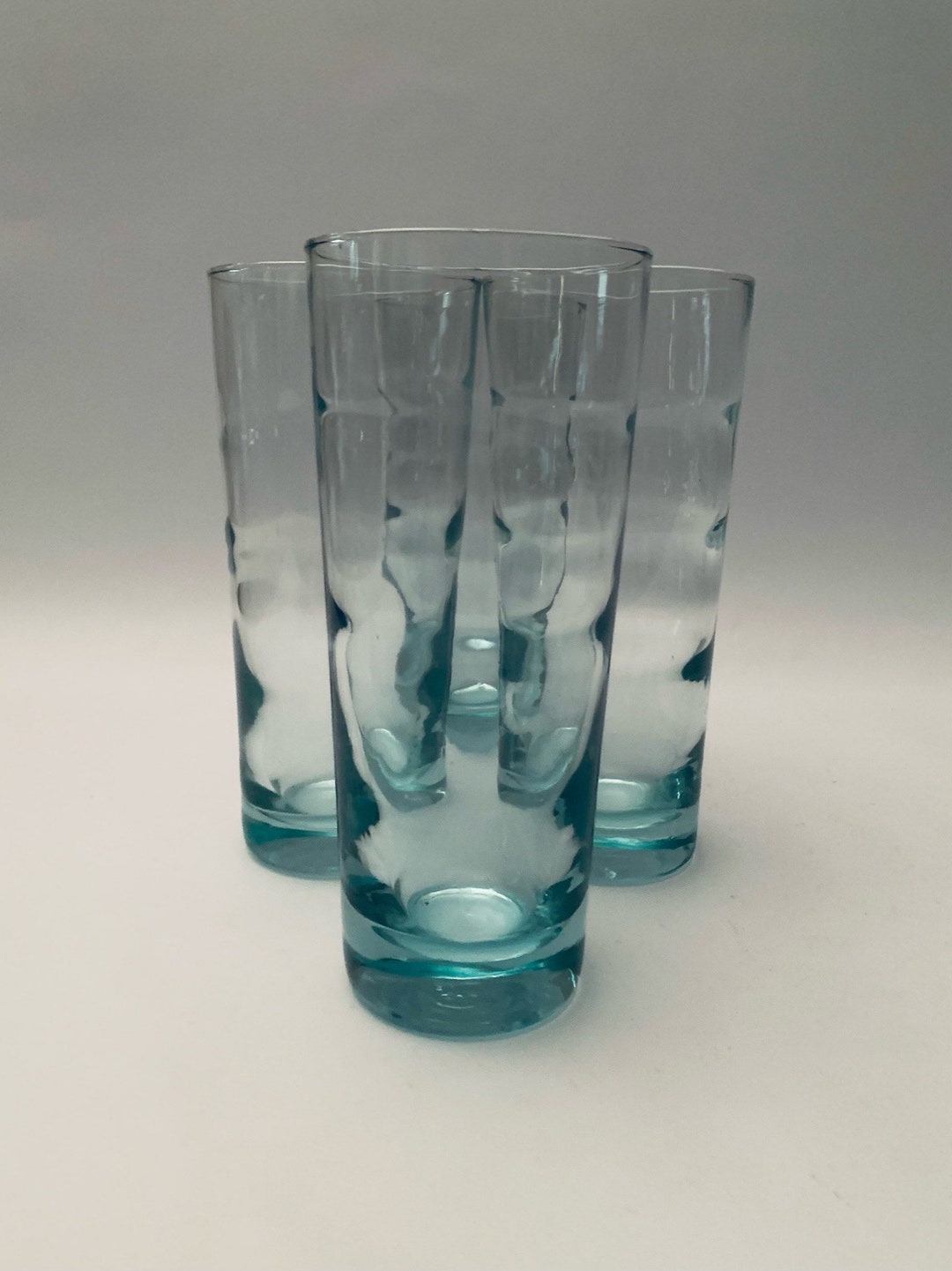 Vintage Libbey Aqua / Icey Blue Saturn Optic Ripple Glassware by Freda ...