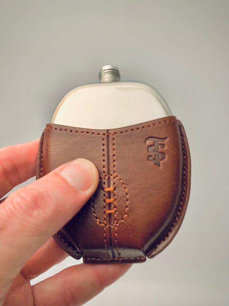 Bacardi Santa Teresa Hip Flask / Mirrored Flagon With Leather - Etsy