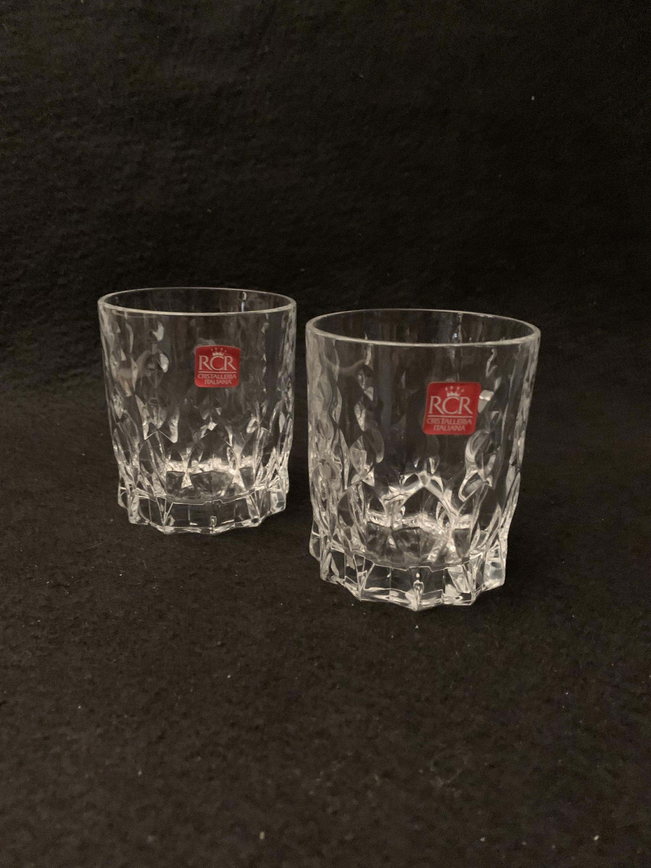 RCR Elegant Italian Crystal Diamond Pattern Whiskey Tumblers - Etsy