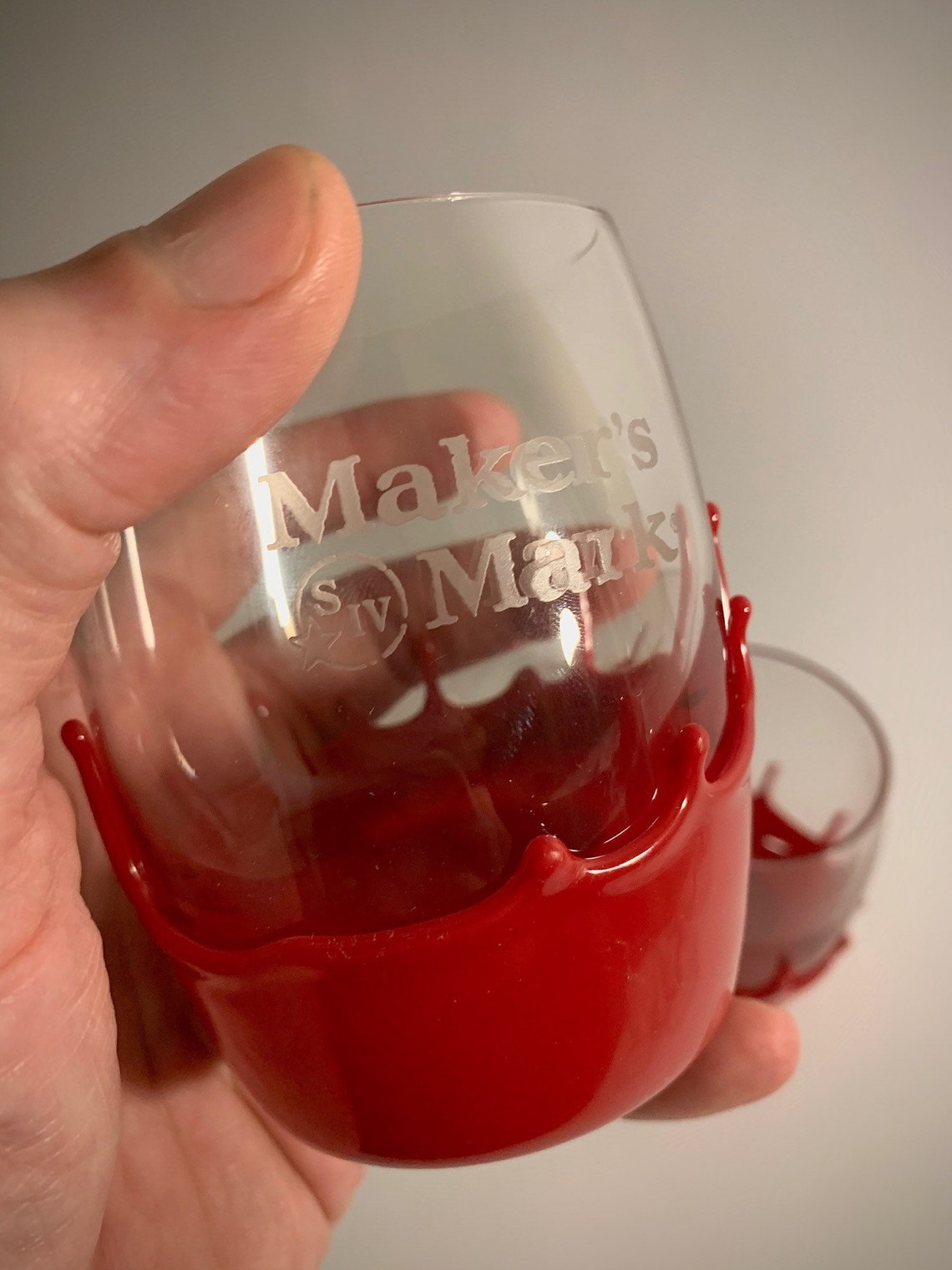 Makers Mark Bourbon Round Rocks Glasses Red wax Set of 2 - Etsy
