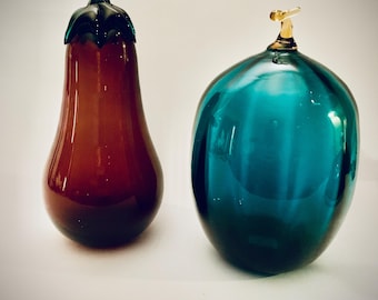 Large Vintage Blenko Handmade Blown Art Glass Sculpture Gourd Vegetable ...