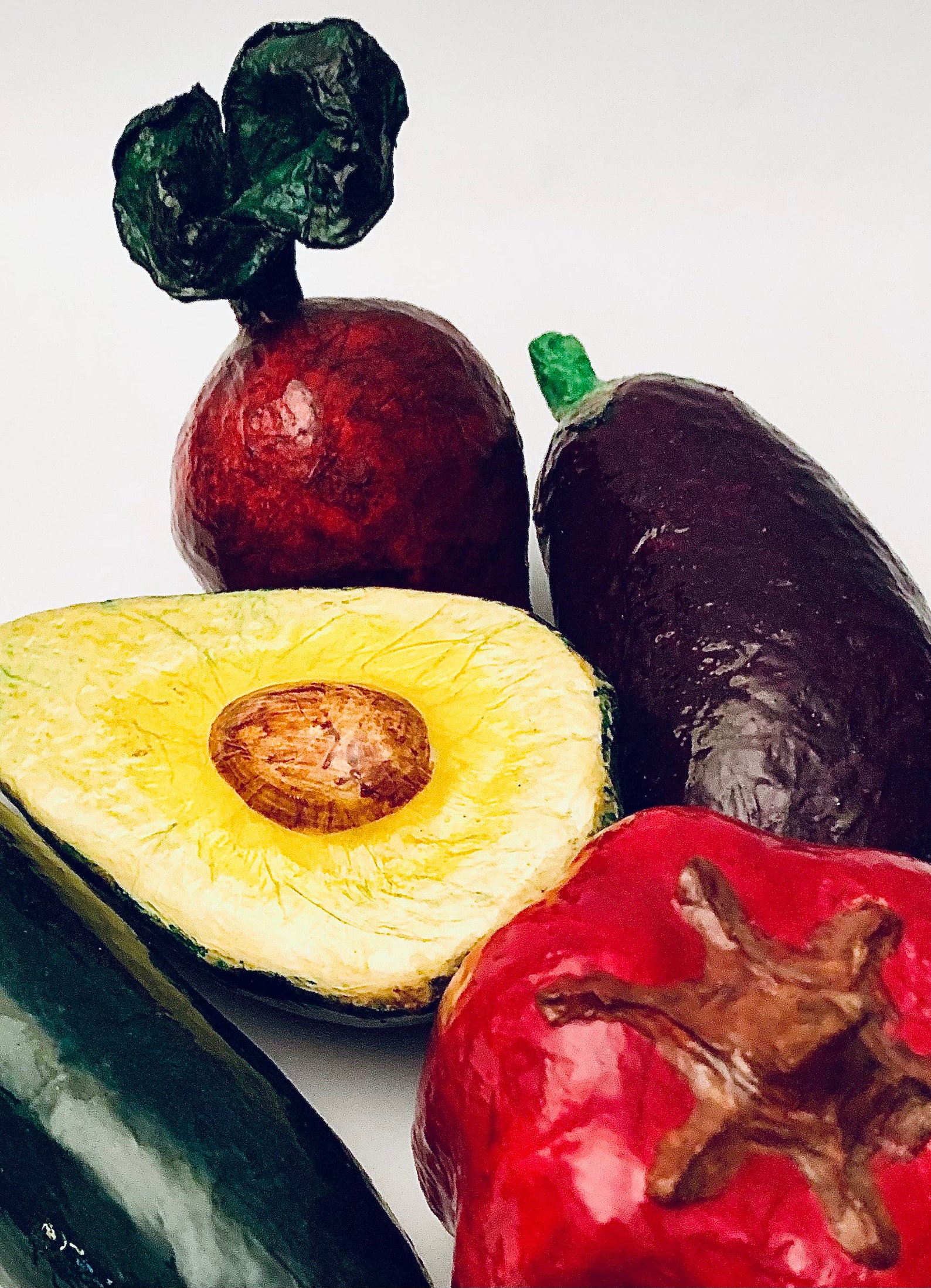 Vintage Hand Painted Paper Mache Vegetables Set of 5 - Etsy