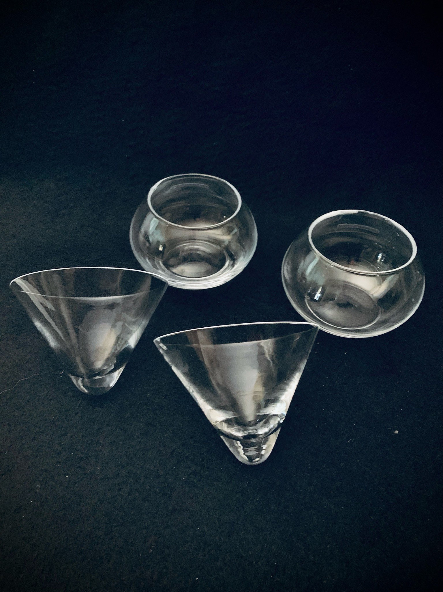 Stemless Martini Glasses With Chiller Elegant Chilled Bowl - Etsy