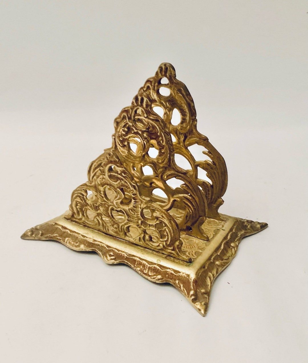Vintage Ornate Brass Office Desk Letter Holder / Antique Vintage Ornate ...