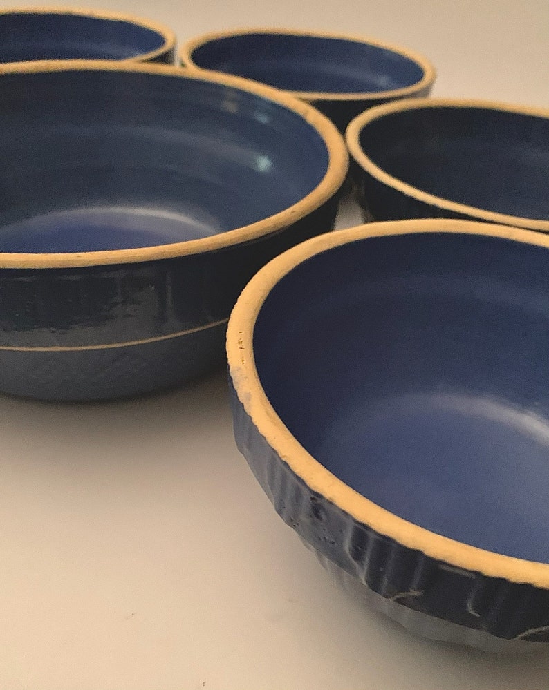 Rare Vintage Antique Blue Berry Bowl Set Dessert Bowl Set - Etsy