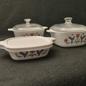 1975 Corning Ware Covered Petite Pans P-41-B and P-43-B Dishes - Etsy
