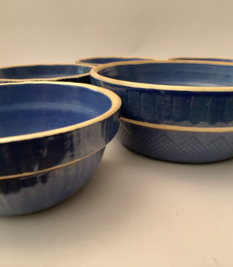 Rare Vintage Antique Blue Berry Bowl Set Dessert Bowl Set - Etsy