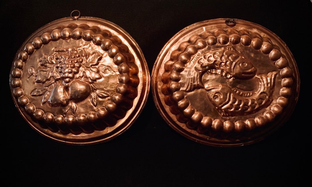 Vintage Italian Copper Kitchen Mold Large Tin Lined Pudding Mold ...