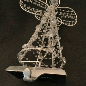 Vintage Pottery Barn Tall Silverplate Chandelier Angel Stocking Holder ...