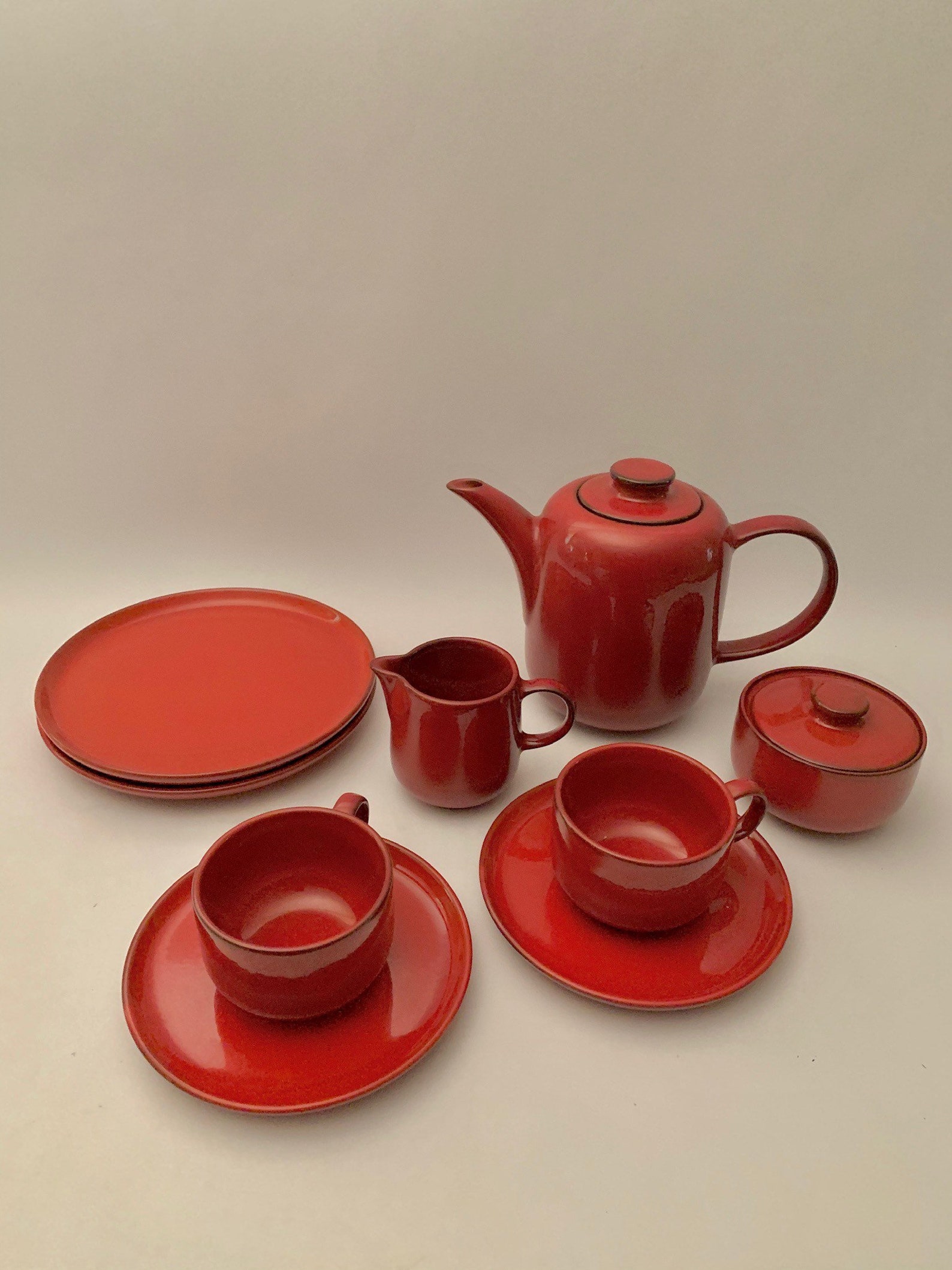 Vintage Red Melitta Germany Ceracron Tea or Coffee Set, 1960’s Mid ...