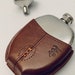 Bacardi Santa Teresa Hip Flask / Mirrored Flagon With Leather Sleeve ...