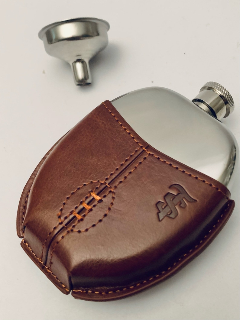 Bacardi Santa Teresa Hip Flask / Mirrored Flagon With Leather - Etsy