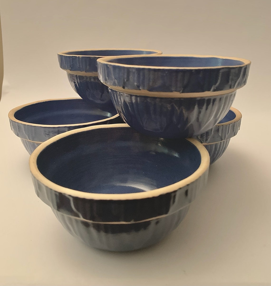 Rare Vintage Antique Blue Berry Bowl Set Dessert Bowl Set | Etsy