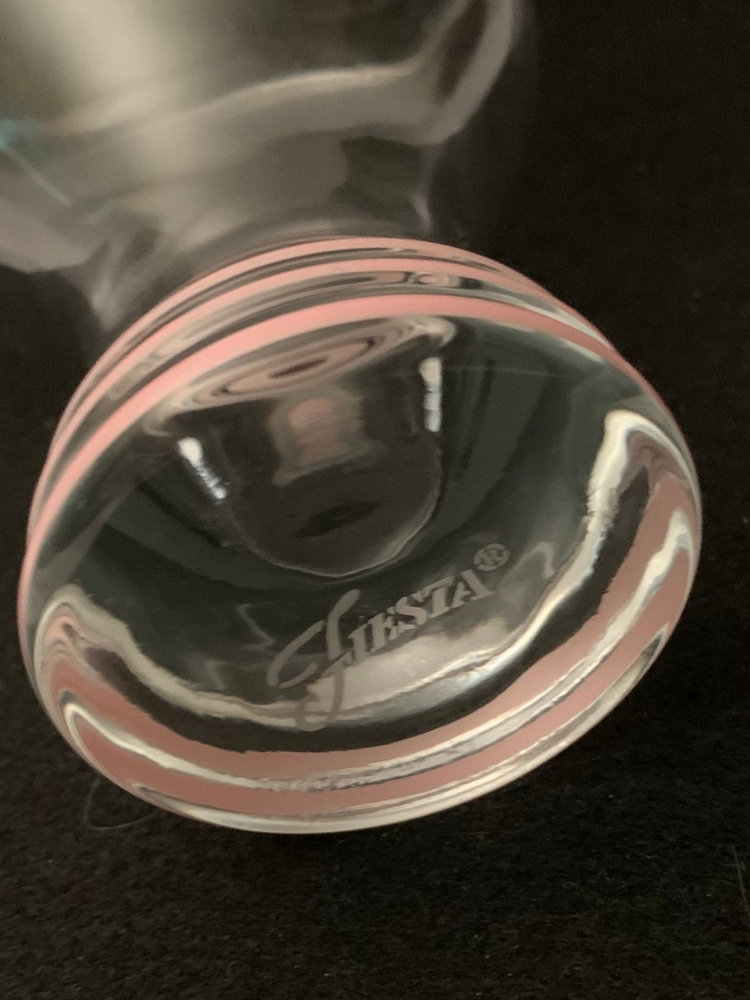 Vintage FIESTA fiestaware Glass Water Glasses, Goblets Three Bands Rose ...