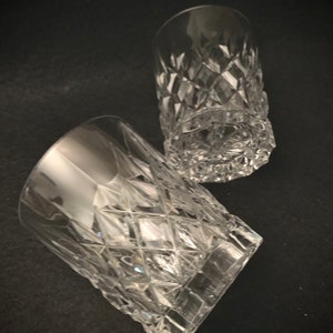Stunning Crystal Double Old Fashioned Rocks / Whiskey Glasses Set of 2 ...
