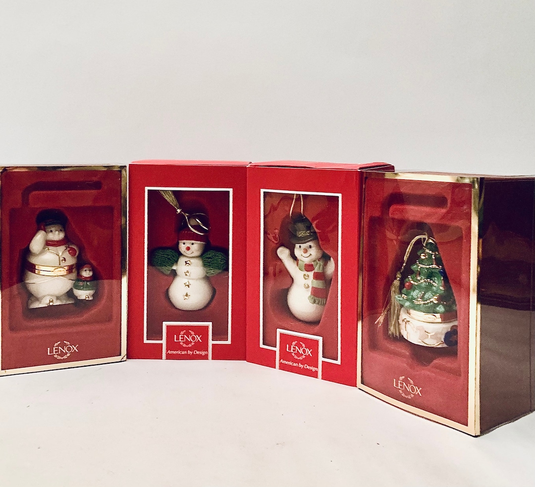 Vintage Lenox Porcelain Holiday SNOWMAN Ornament - IOB - Sold ...