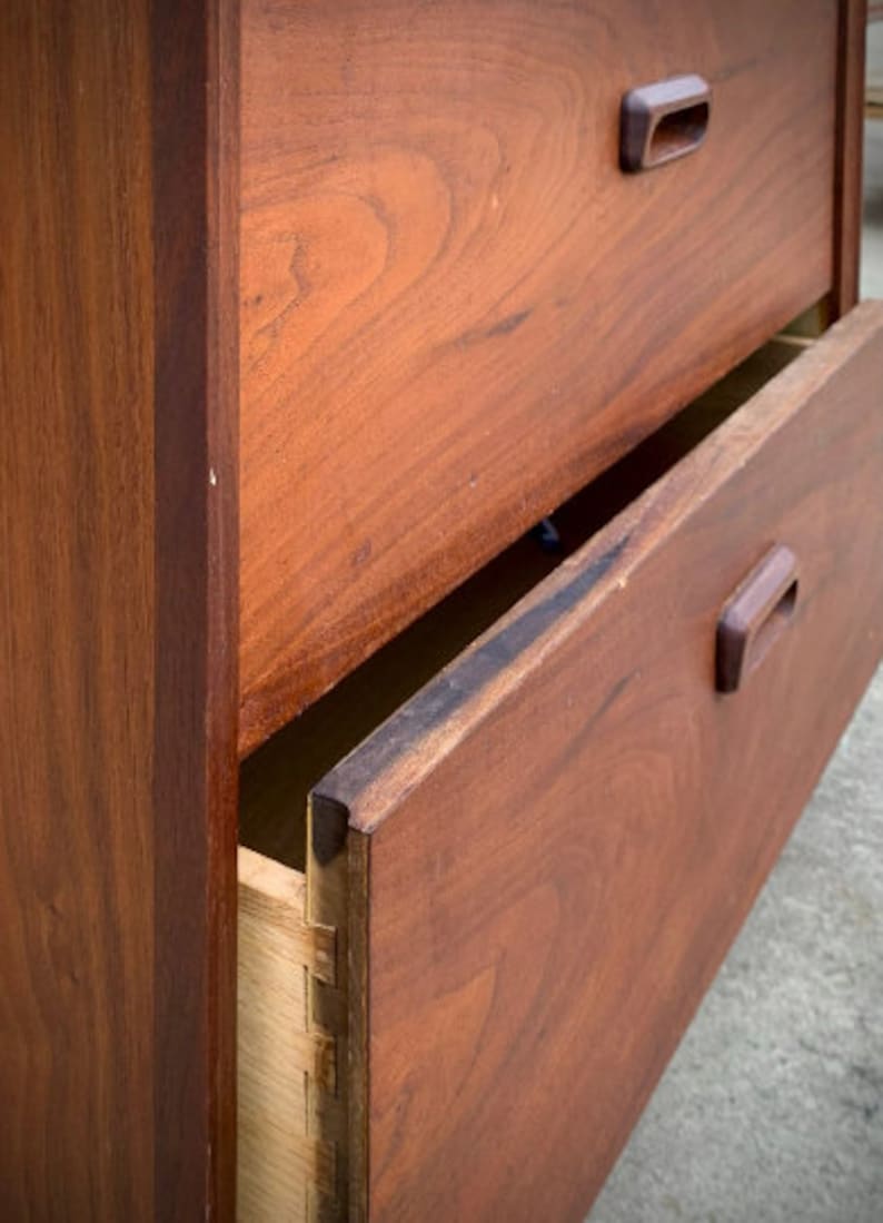 Lane Mid Century Walnut & Formica 4-drawer Chest of Drawers - Etsy