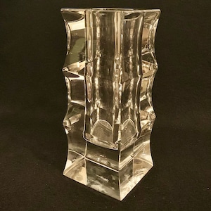 Large Oleg Cassini Crystal Bamboo Pattern Vase - Etsy