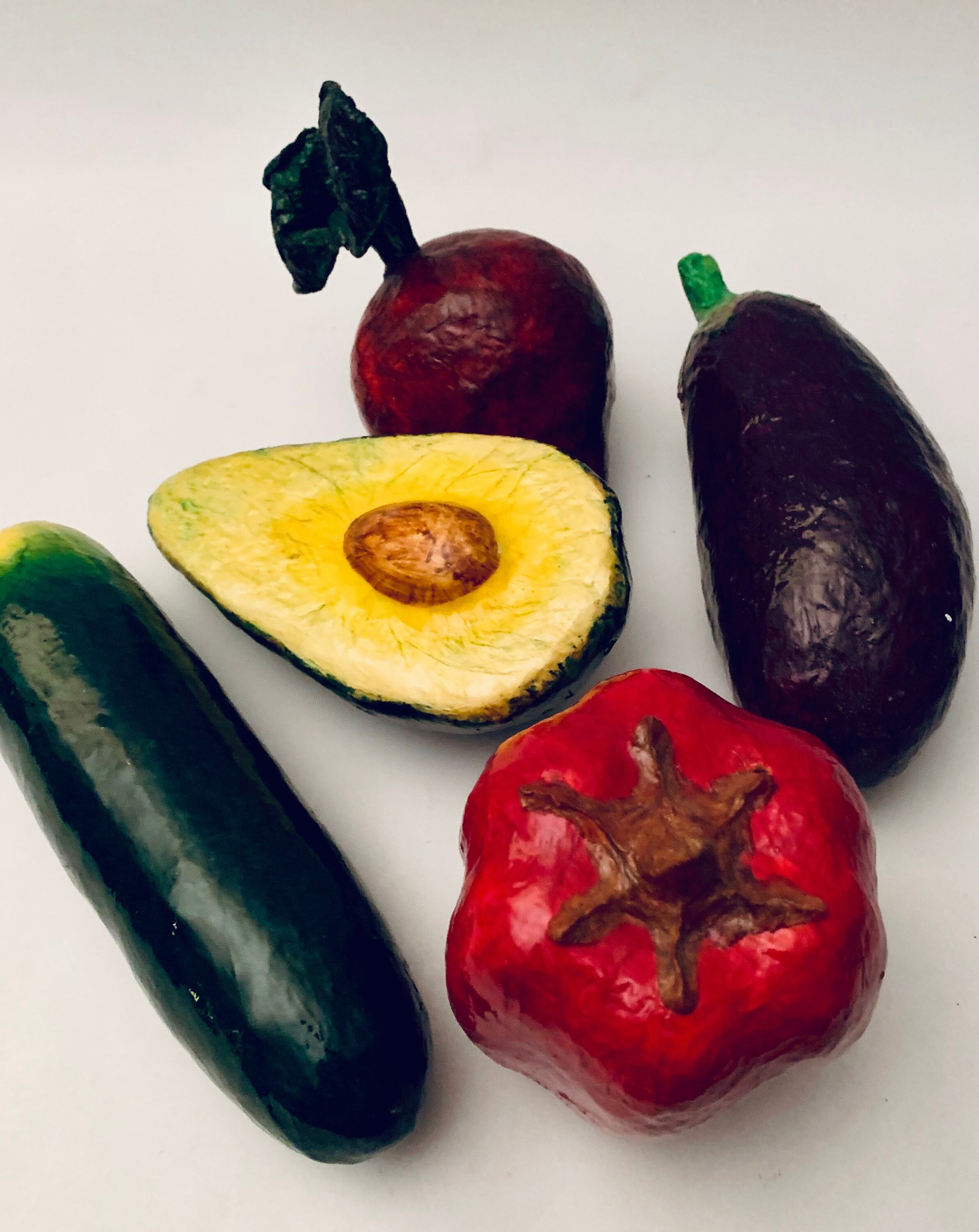 Vintage Hand Painted Paper Mache Vegetables Set of 5 - Etsy