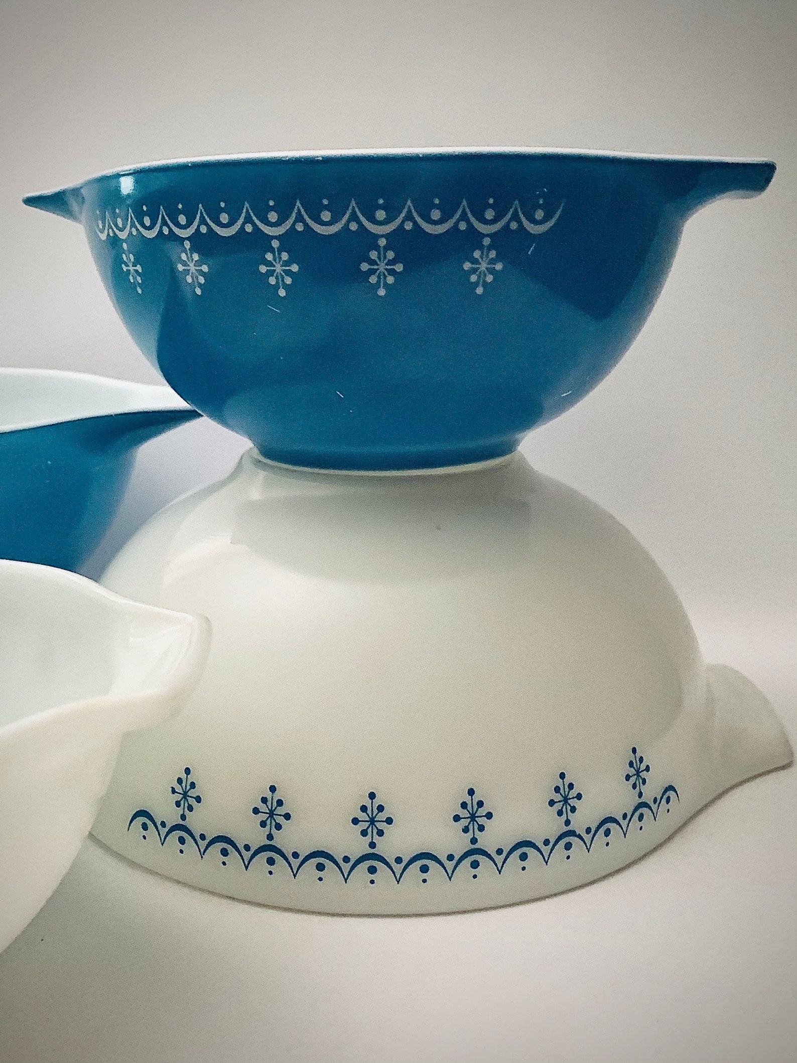 PYREX Blue / White Snowflake Cinderella Complete Set 441 - Etsy
