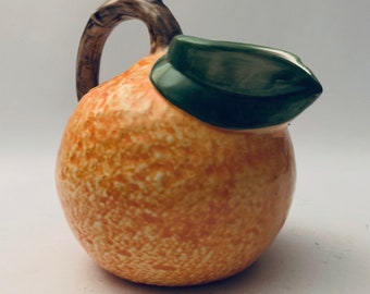 Ceramic Orange Pitcher | Etsy