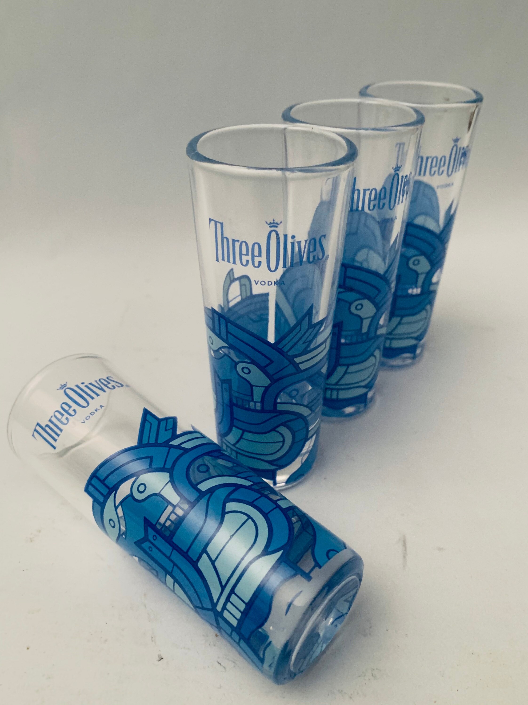 Three Olives Vodka Shot Glasses. - Set of (4) - Etsy