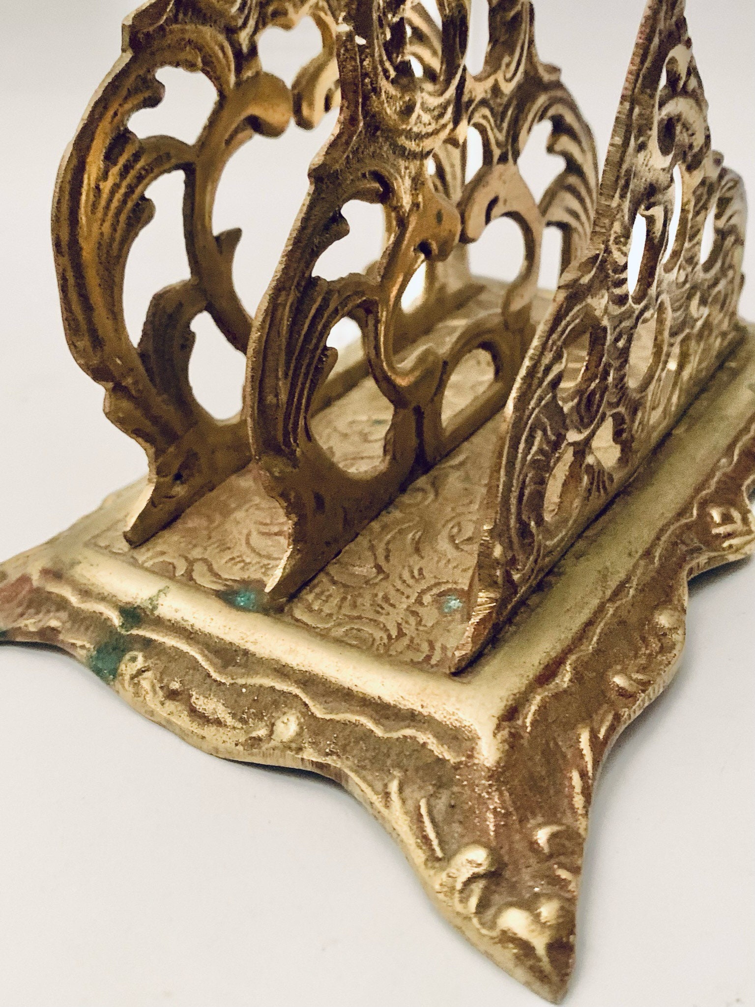 Vintage Ornate Brass Office Desk Letter Holder / Antique - Etsy