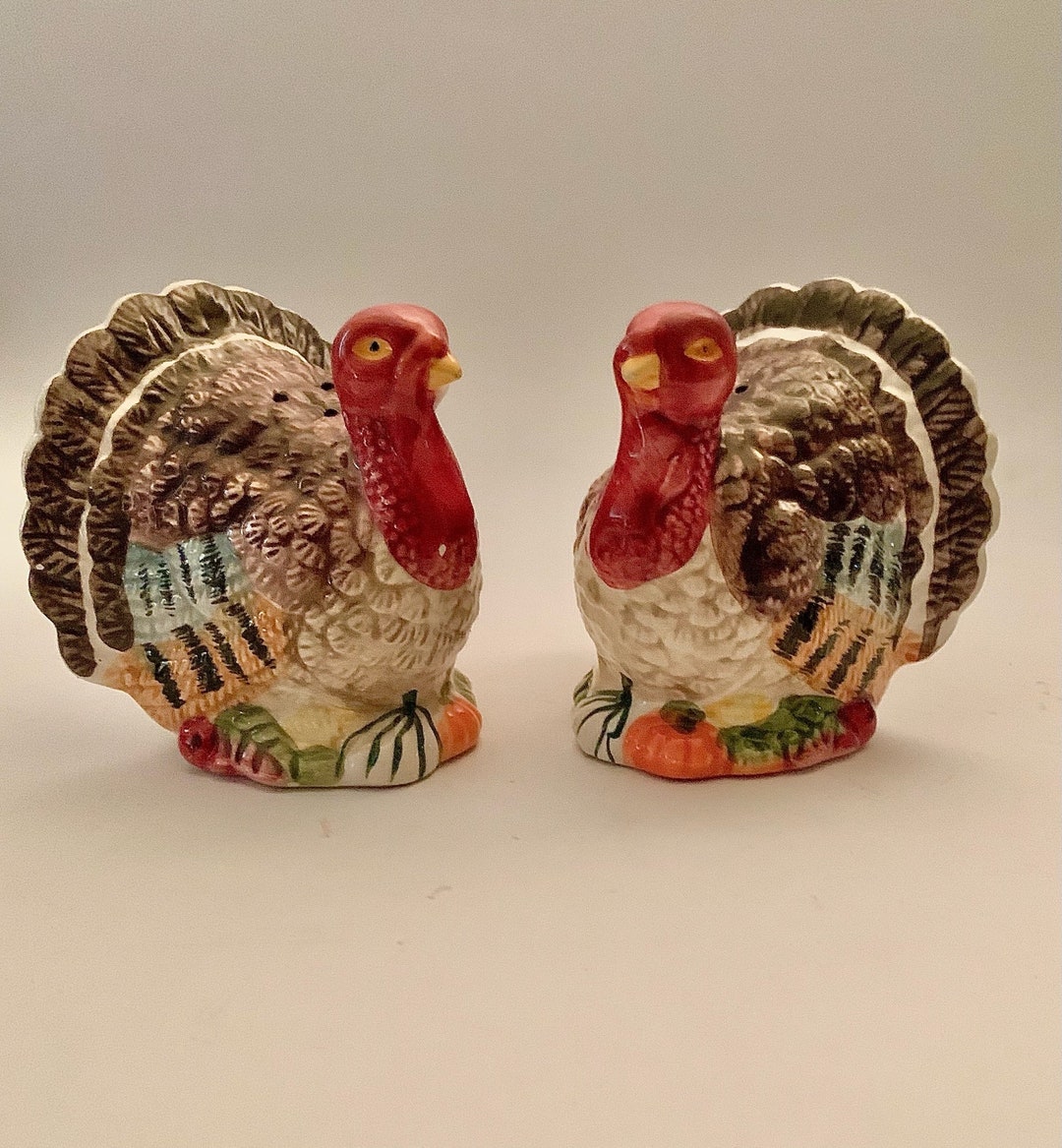Vintage Ceramic Thanksgiving Turkey Salt & Pepper Shakers - Etsy