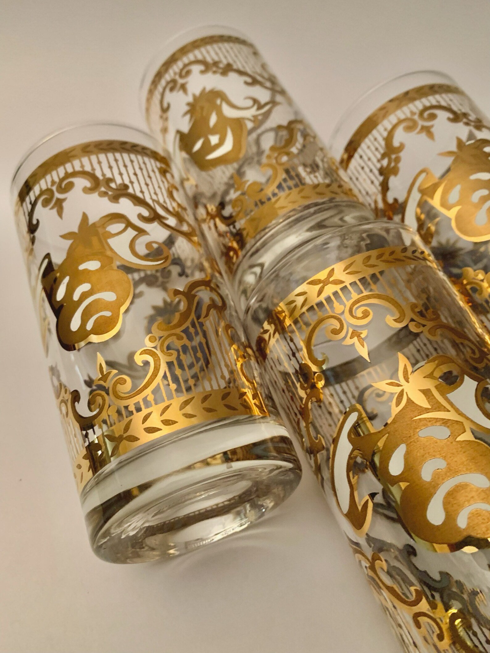 Vintage 22kt Comedy & Tragedy Theatre Mask Cocktail Highball - Etsy