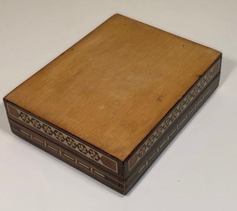 Vintage Handmade Marquetry Inlaid Wooden Box - Etsy