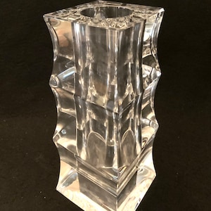 Large Oleg Cassini Crystal Bamboo Pattern Vase - Etsy