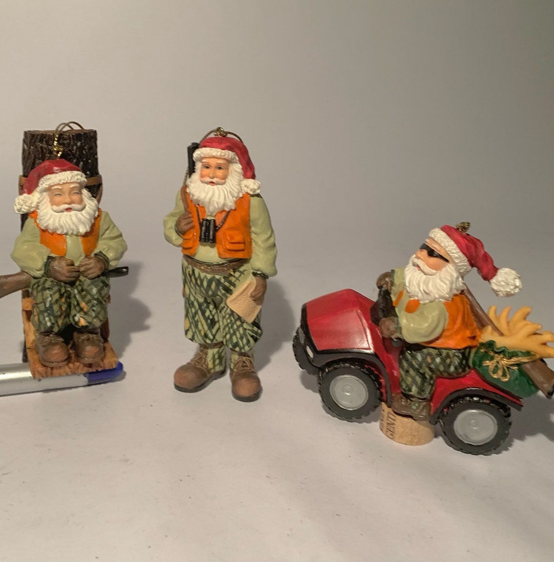 Hunting Santa Poly Resin Christmas Tree Ornaments Sold Individually - Etsy
