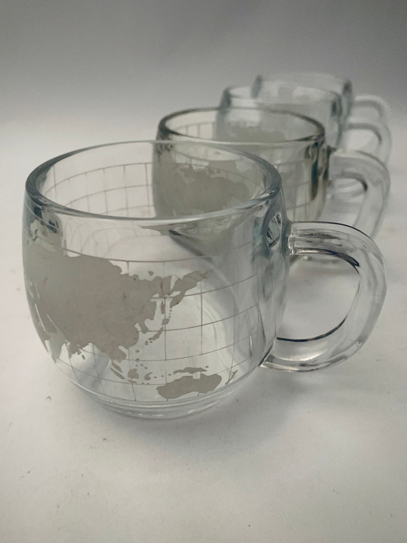 Nestle Nescafe World Globe Glass Coffee Mug Set of 2 or 4 - Etsy
