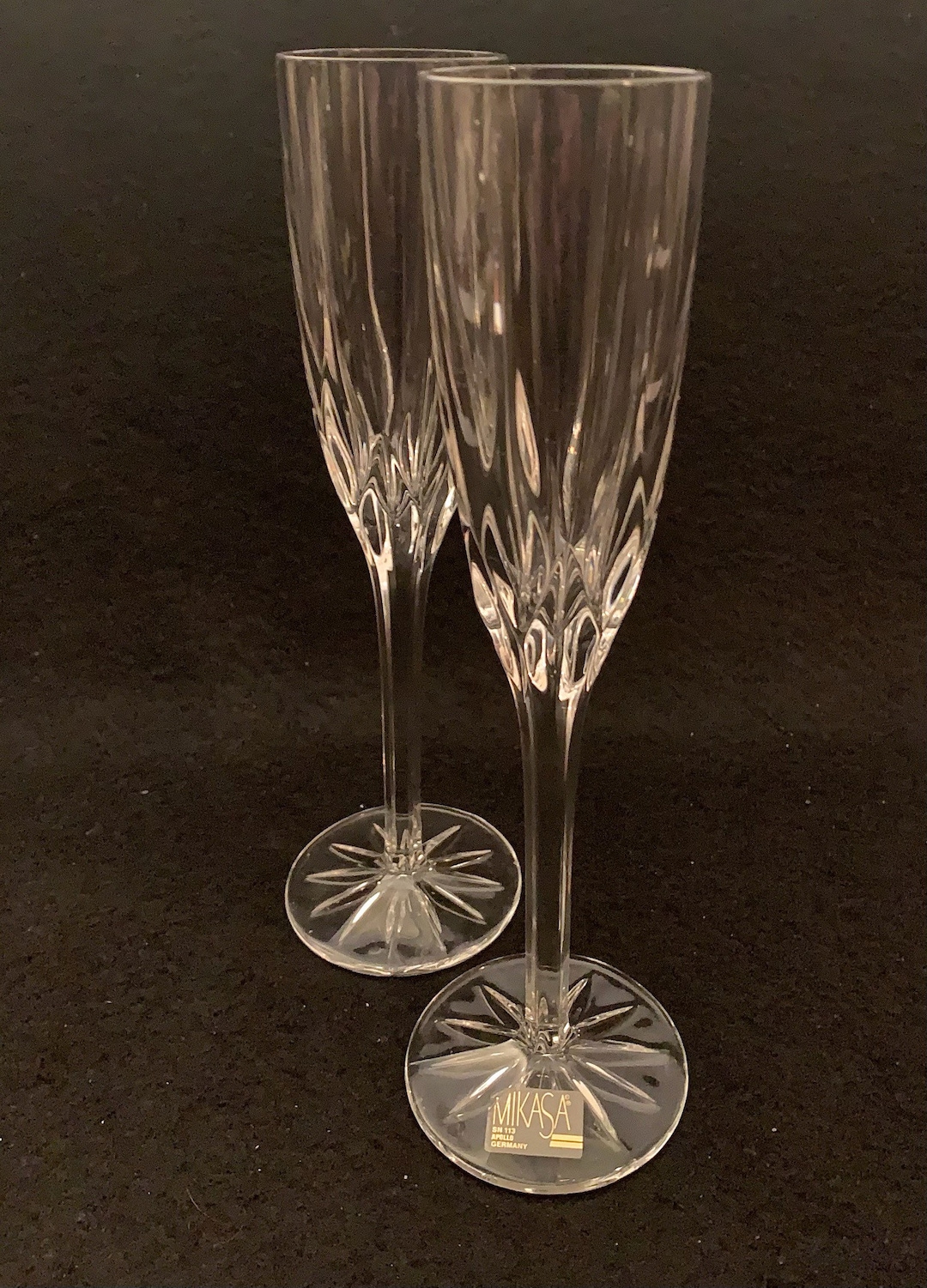 Elegant Mikasa Apollo Cut Crystal Champagne Flutes- Set of (2) - Etsy