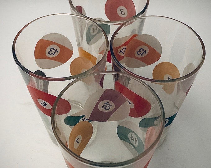 Luminarc Billiard / Pool Pub Glasses - Set of (4) - Etsy