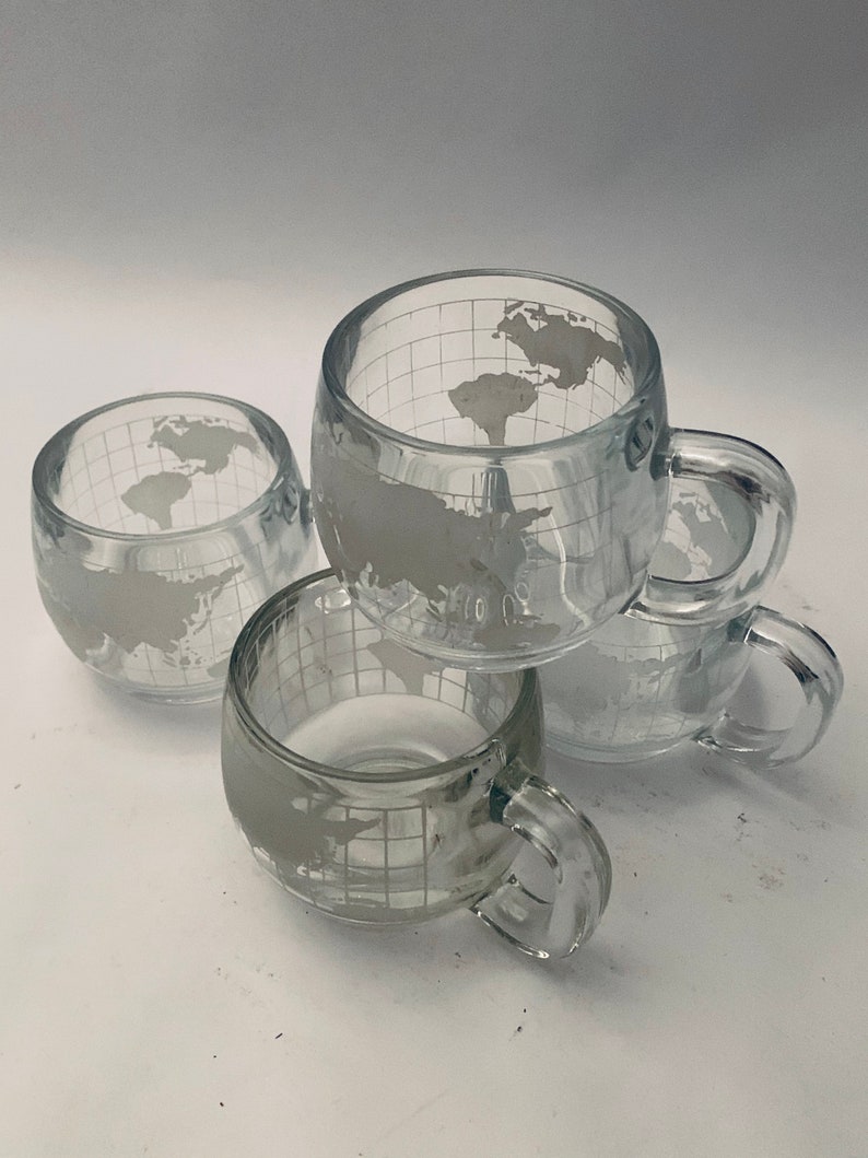 Nestle Nescafe World Globe Glass Coffee Mug Set of 2 or 4 - Etsy